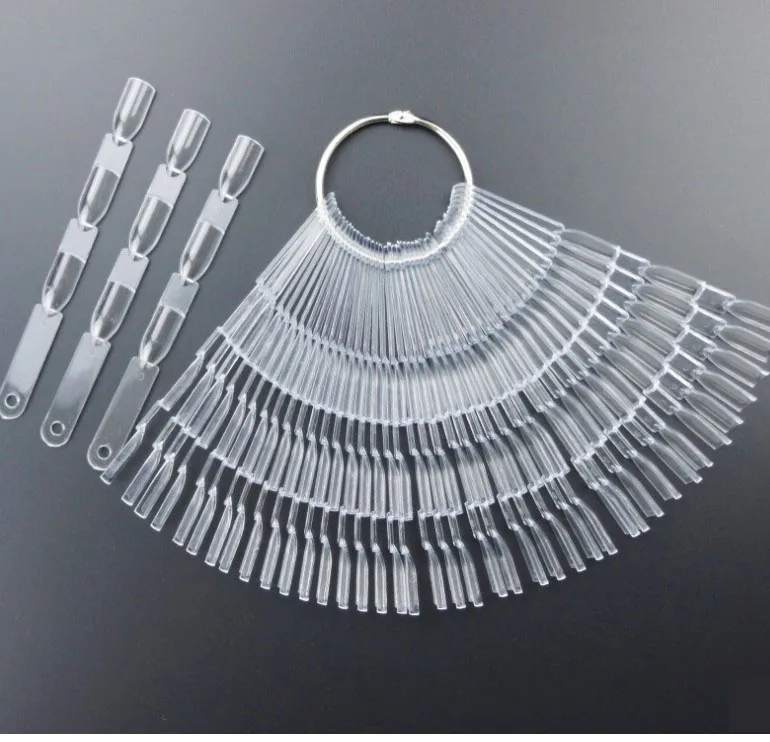 New Fake nails Bamboo style color swatches 150 color fan shape art ...