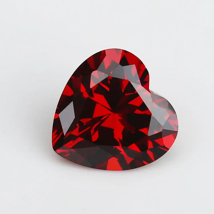 50pcs 3x3~15x15mm Heart Shape Garnet Aaaaa Loose Cubic Zirconia Stone ...