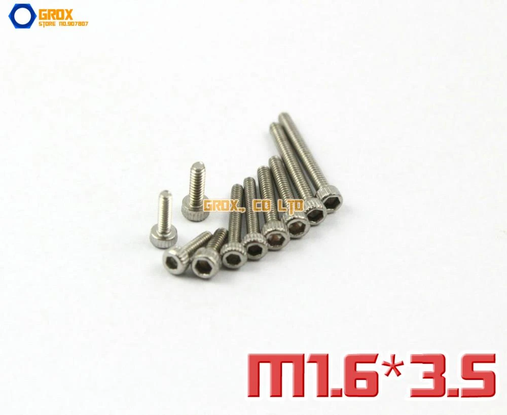 200 Pieces M1.6 X 3.5mm 304 Stainless Steel Allen Bolt Socket Cap ...