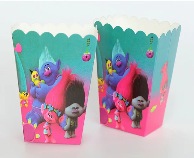 24pcs Trolls Popcorn Box Kids Birthday Party Deco Supplies Cartoon ...