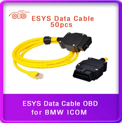 2018 50 piezas ESYS Cable de datos OBD Ethernet código para B MW ICOM ...