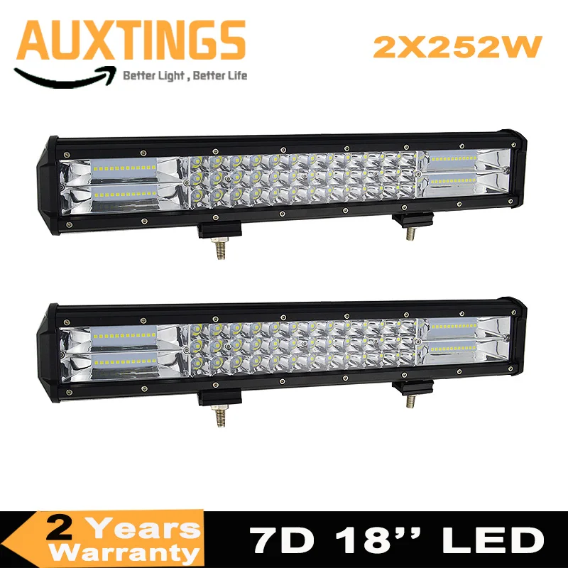 2PCS-18-Inch-252W-Led-Light-Bar-7D-Combo-Led-Beams-Auto-Work-Light-for ...