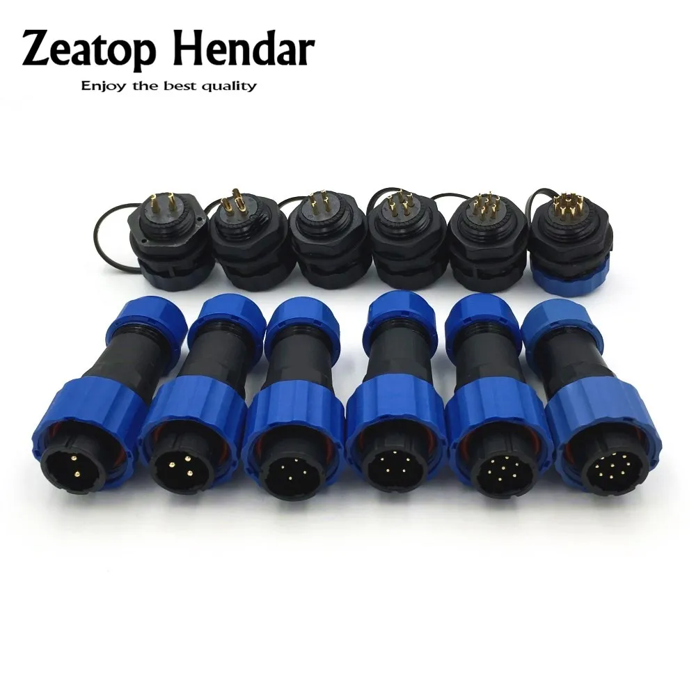 10Set SP16 Waterproof Aviation Connector 2 3 4 5 7 9 Pin IP68 Circular ...