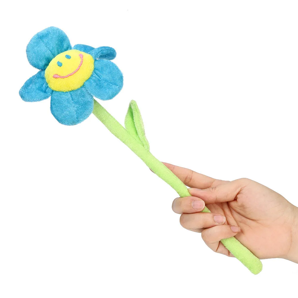 Plush Daisy Flower With Smiley Happy Faces Colorful Bendable Stems ...