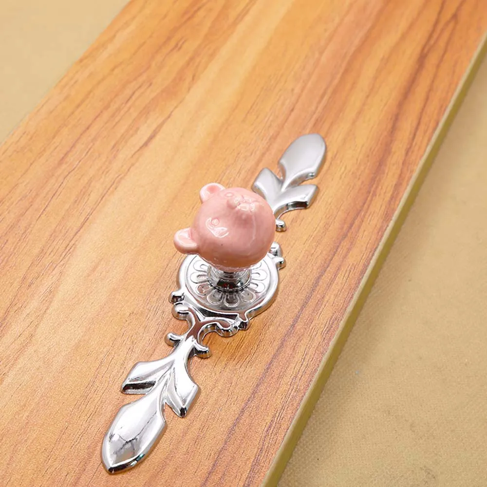 MEGAIRON Modern Cute Pink Animals Ceramic Handle Cabinet Drawer ...