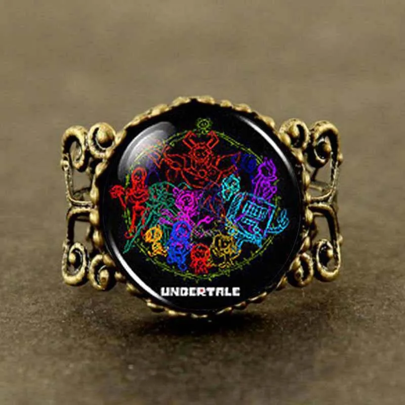 Undertale Sans Papyrus Flowey Game Gamer Gaming Men brass Steel Ring ...