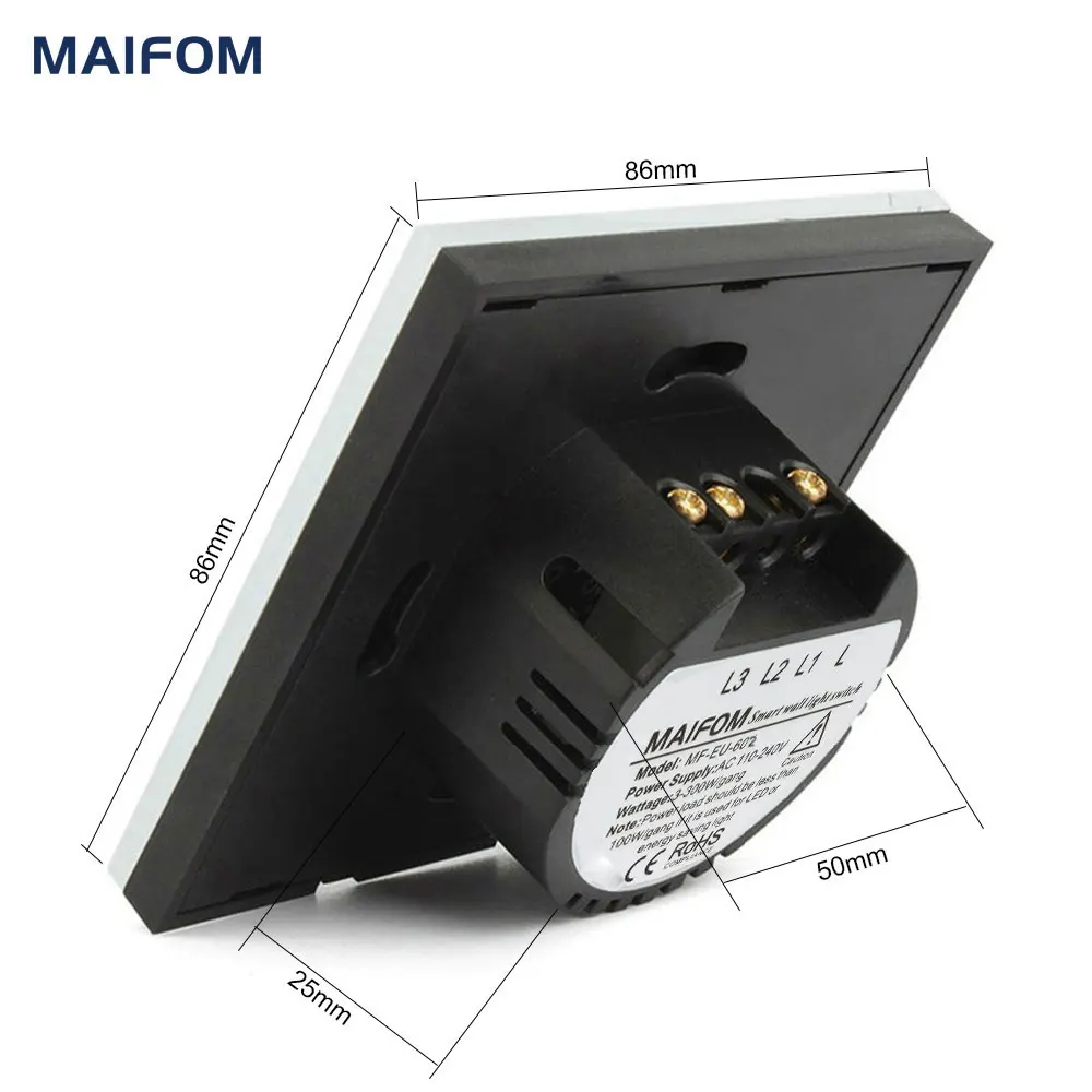 מתגים - MAIFOM Wall Touch Switch Universal Capacitive Touch Panel 110 ...