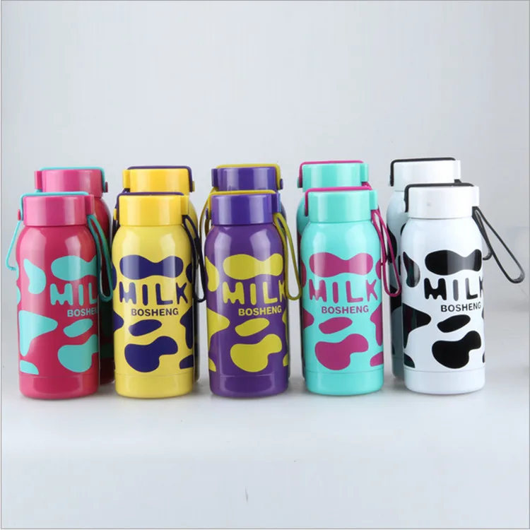 Creative milk Vacuum Flask Dairy cow illustrations Thermos Child ...