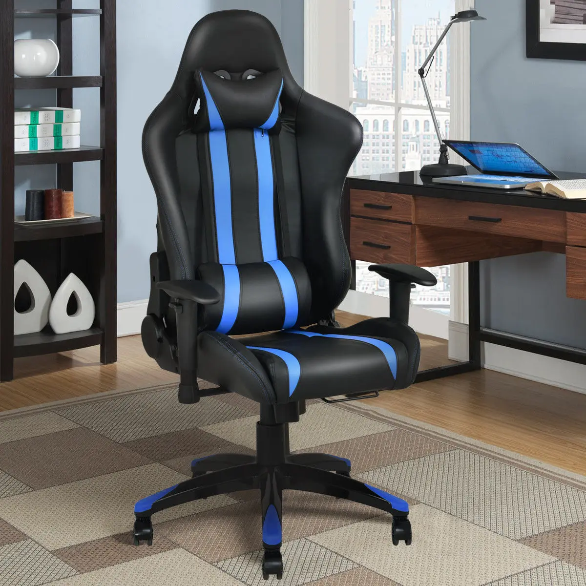 Giantex Modern Office Chair Racing High Back Reclining Gaming Chair ...