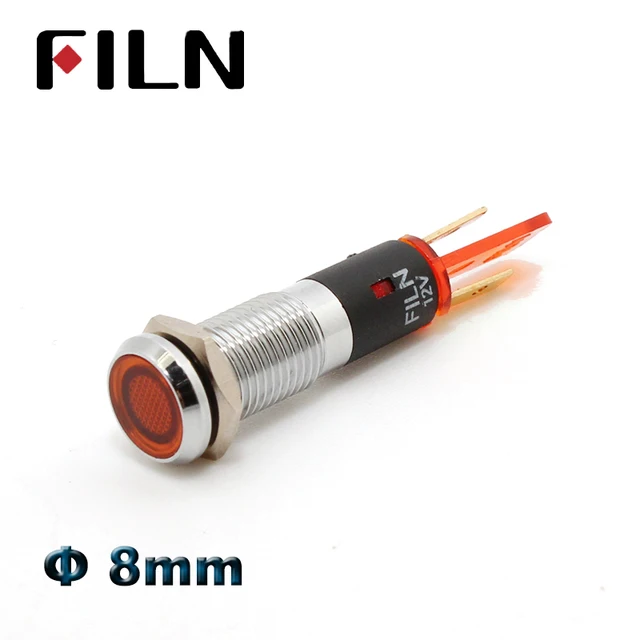 8mm 12v led symbol illuminated indicator light red green blue white ...