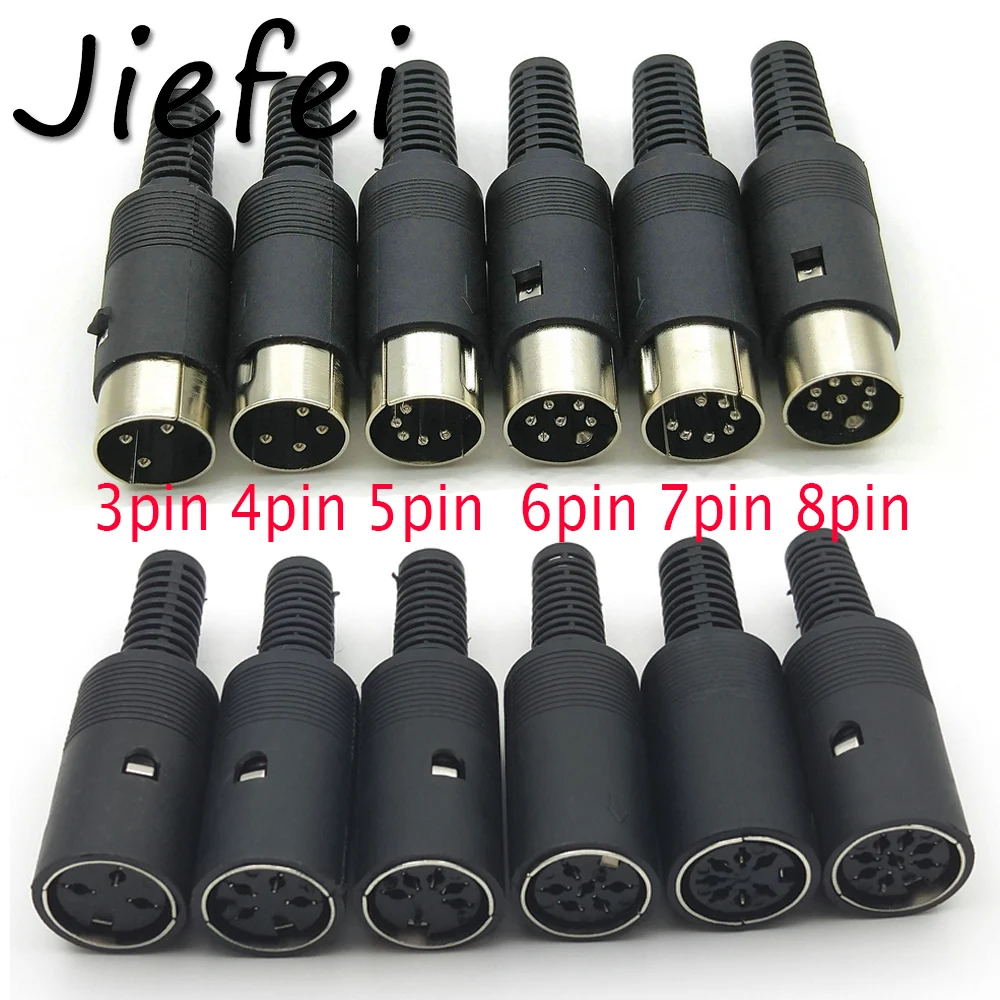10pcs-DIN-Male-or-Female-Plug-3pin-4pin-5pin-6pin-7pin-8pin-Inline ...
