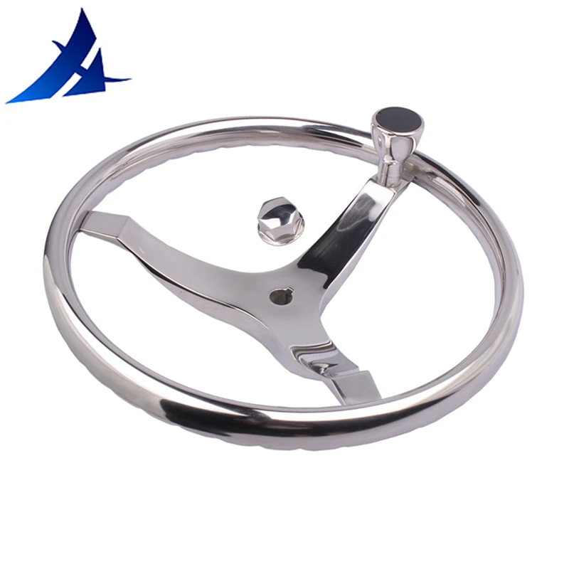 polished stainless steel steer wheel for marine boat yacht with control ...