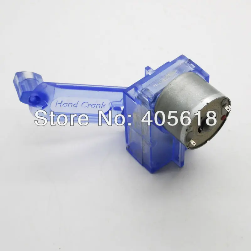 5pcs BLUE DC Hand Crank power generator Dynamo Green energy Assembled ...