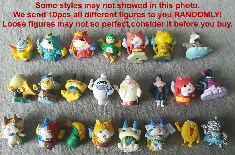 Skyleshine 100pcs/lot Japanese Cartoon Yokai Watch Ultraman Man Action Figure Kids Toy Mini ...