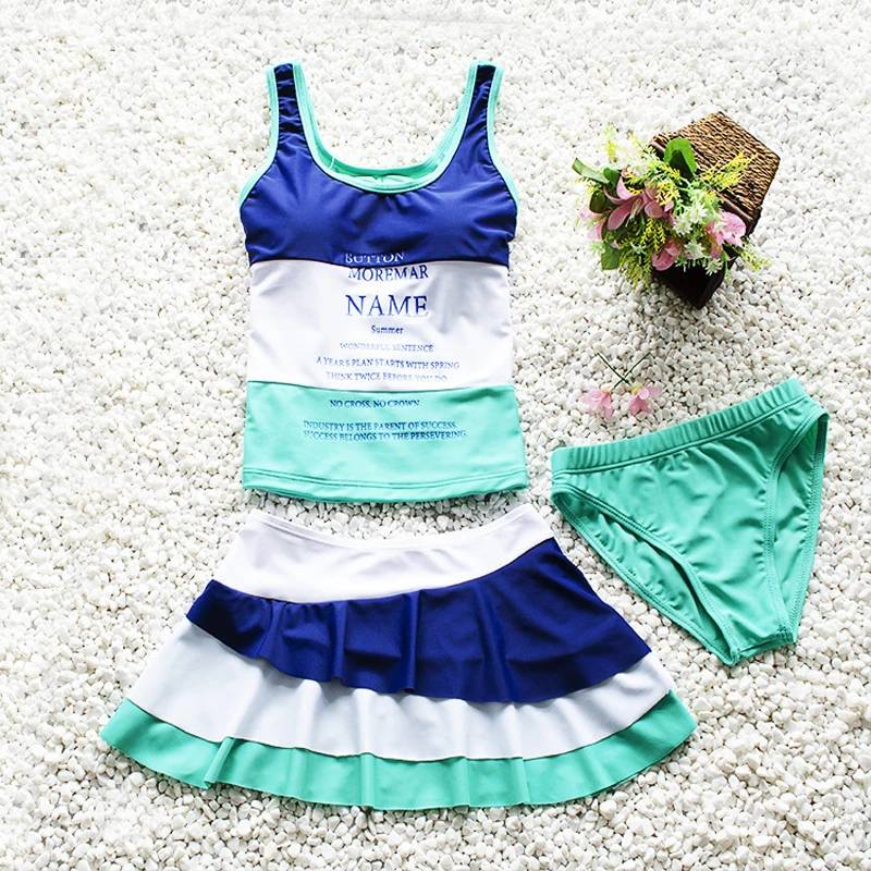 Three pieces girls swimwear bikini meisje children's Sports swimwear ...