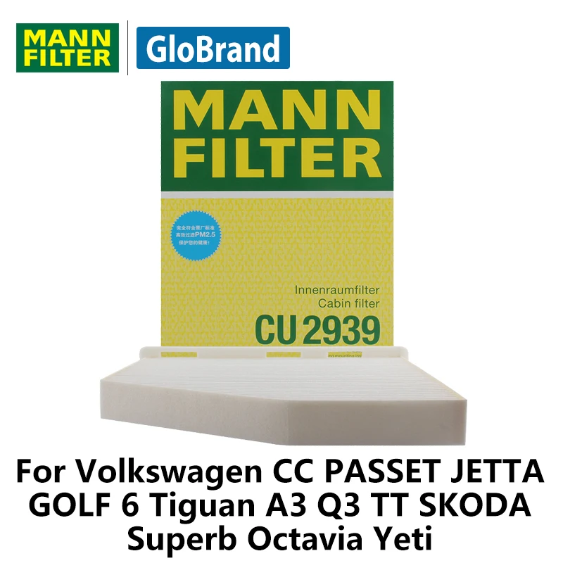 MANNFILTER car filtro CU2939 para Volkswagen escarabajo CC Eos Golf GTI ...