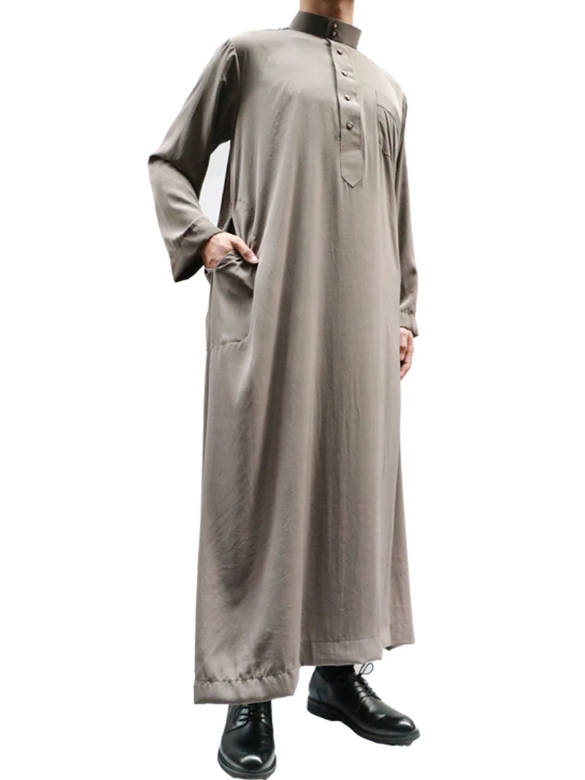 2019 Man Indian Long Islamic Jubba Thobe Solid Plus Size Ramadan Wear ...