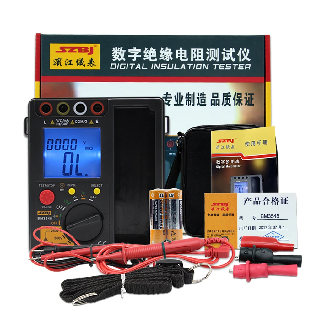 BM3549 1000V 2500V Resistance Meter 2 in 1 Digital Insulation ...