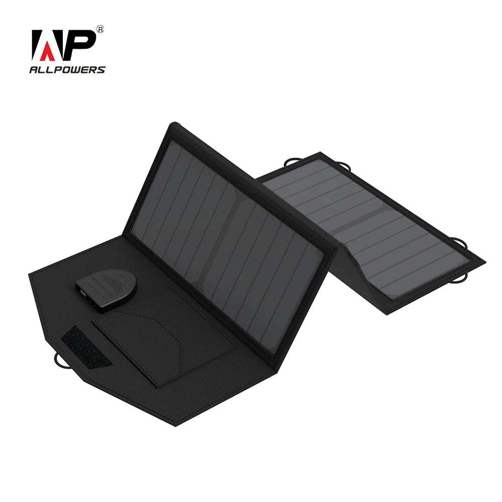 Allpowers panel de carga solar portátil cargador 18 V 5 V 21 w plegable cojín de carga con doble ...