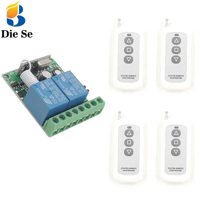 Wireless 433mhz Remote Control Switch DC 12V 10A 2ch Relay Receiver ...