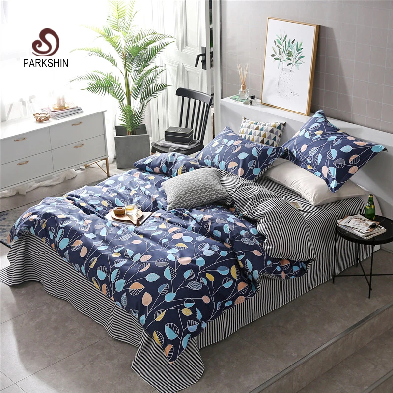 ParkShin Bedding Set Leaf Blue Euro Comforter Duvet Cover Bedspread ...