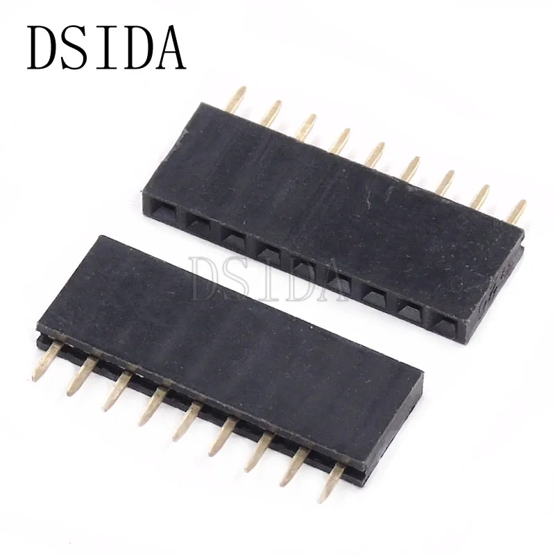 10PCS Female Pin Header Strip 9 Pin Pitch 2.54 mm Single Row Female Pin ...