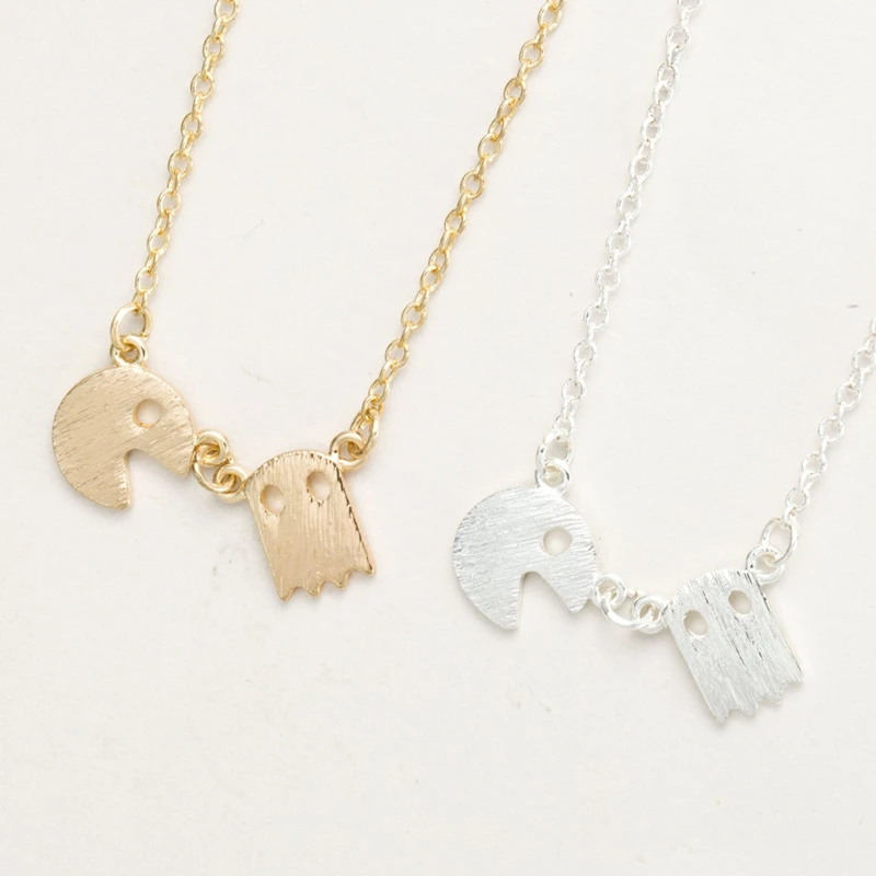 Hfarich PacMan collar de esqueleto para mujer y niña, joyería de cobre ...