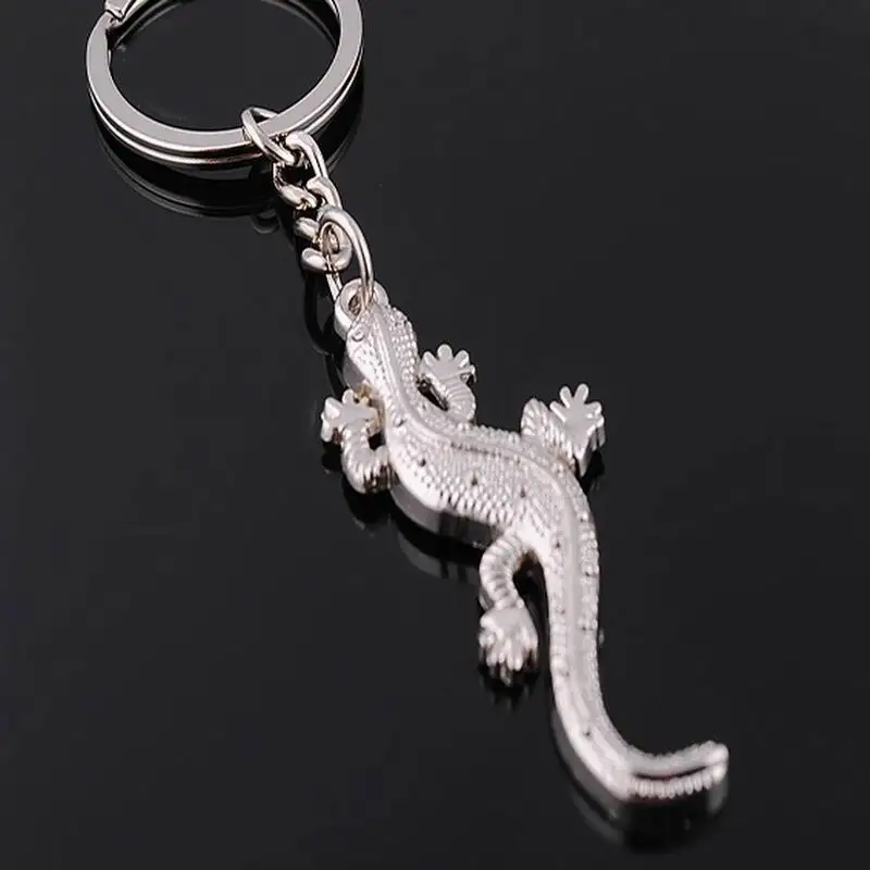 Hot Sale silver color trinket house lizard keychain gecko metal key ...