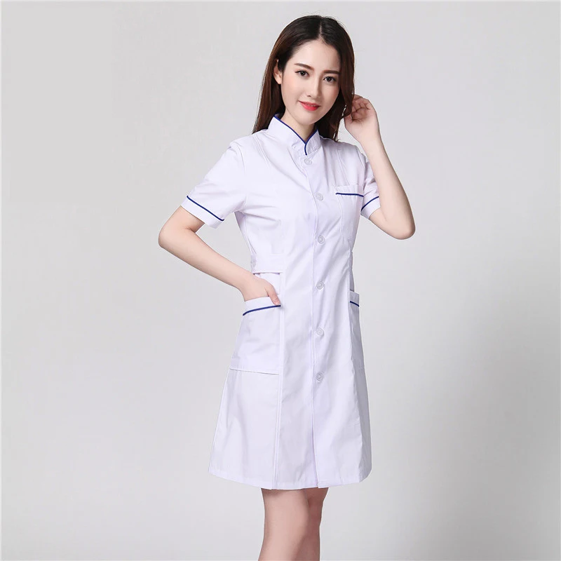 New Arrival Stand Collar Doctors Nurses Uniforms Medical Dress Lab ...