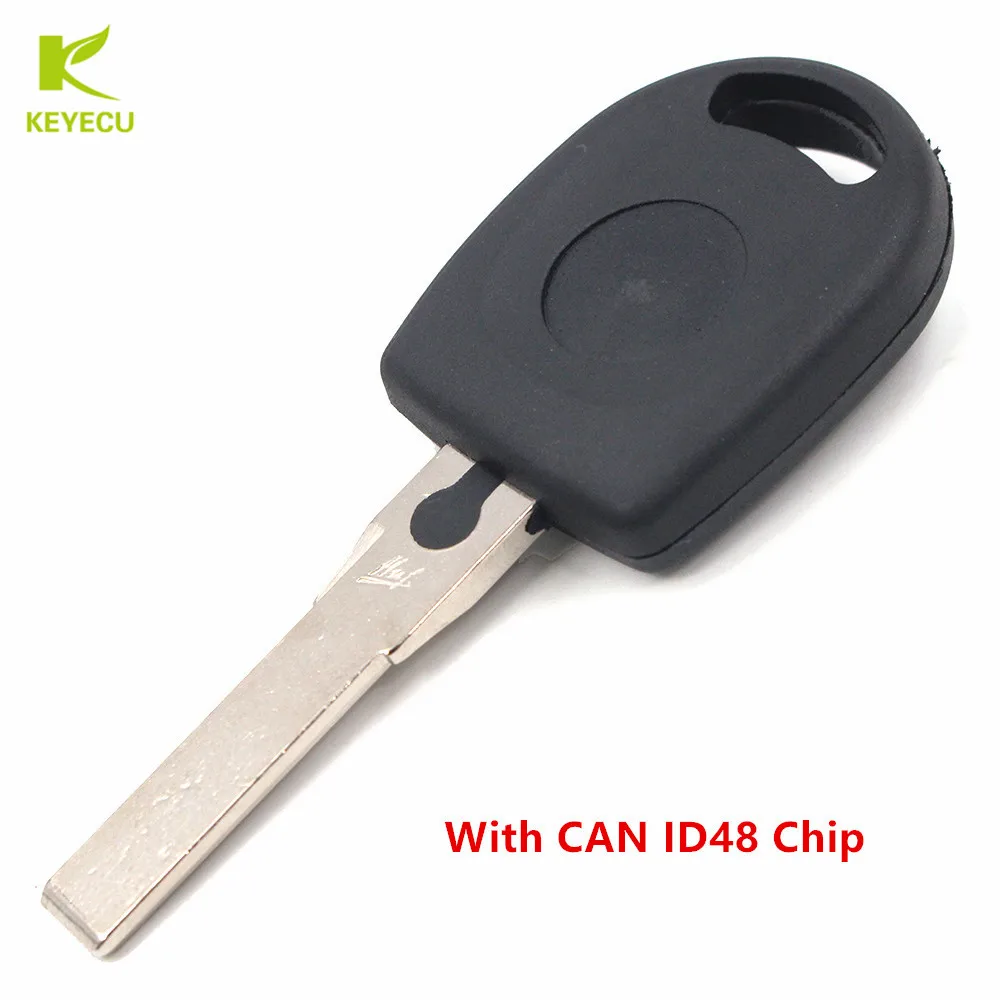 KEYECU Replacement Transponder Key Fob + Chip CAN ID48 For VW Caddy ...