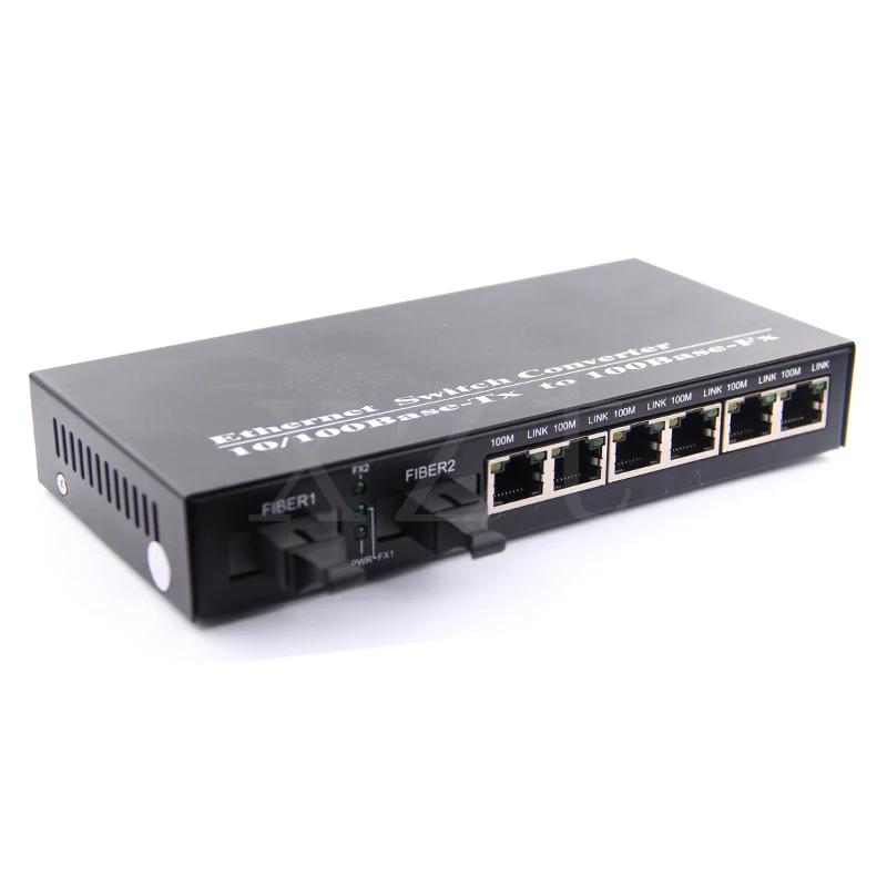 1pcs lan switch 10/100/1000mbps gigabit ethernet fibra óptica 20km ...