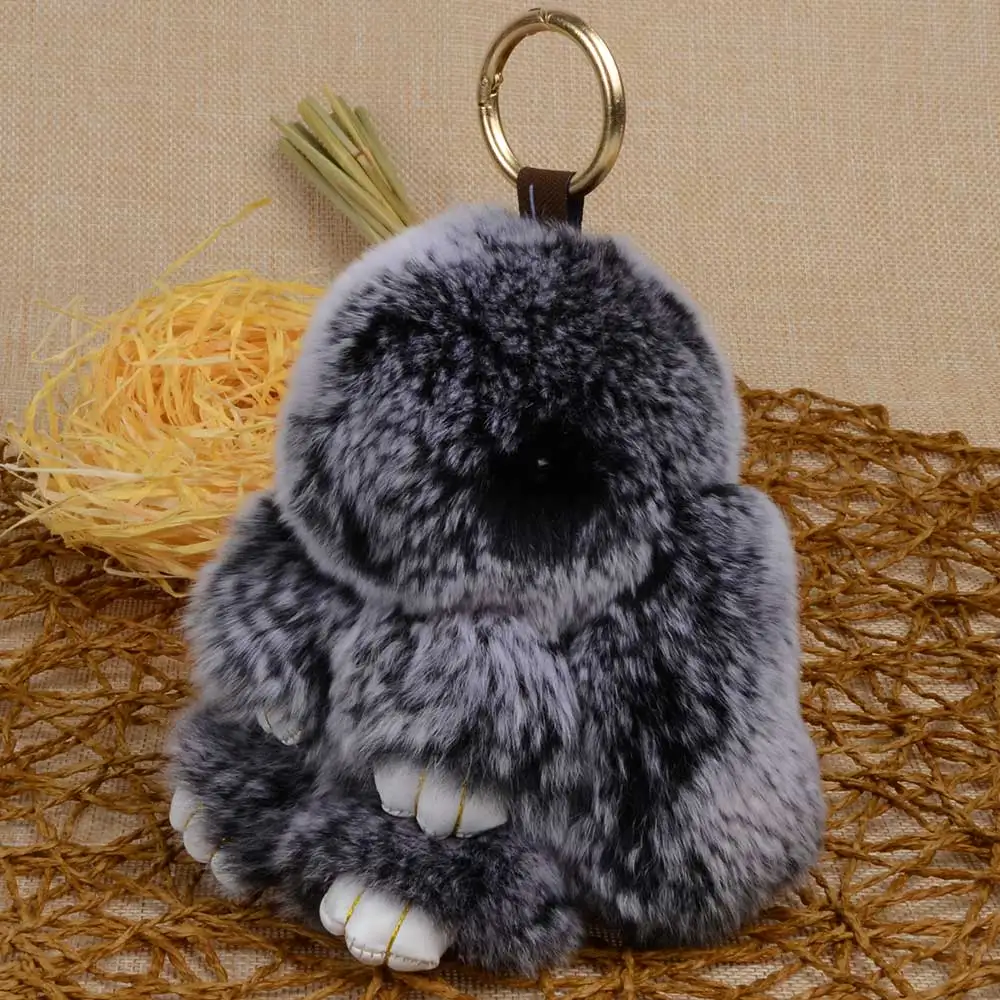 LFPU-genuine-Bunny-Pendant-Keychain-Real-Rex-Rabbit-Fur-Keychain-Fluffy ...