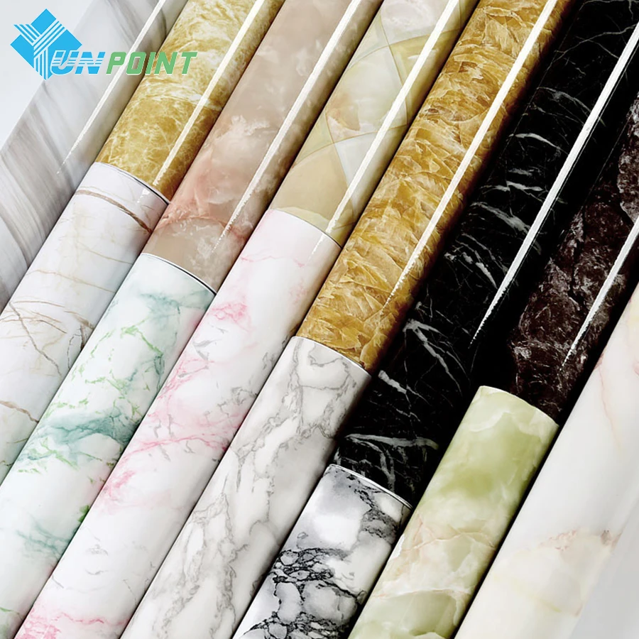 60CM Self Adhesive Marble PVC Wall Stickers Kitchen Oil Waterproof ...