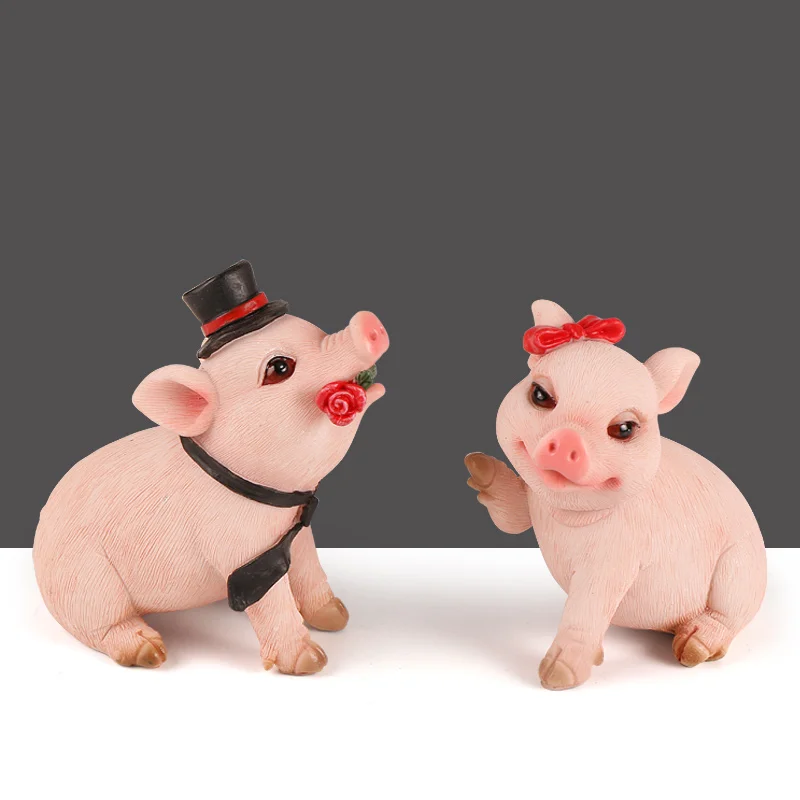 Resin Pig Figurines Modern Decoration Lucky Resin Craft Polyresin ...