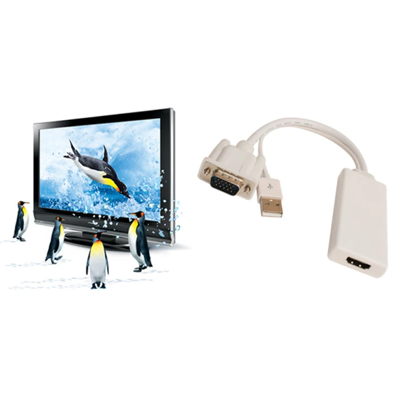 for Desktop computers, notebooks and DVD VGA signals to HDMI Male To ...