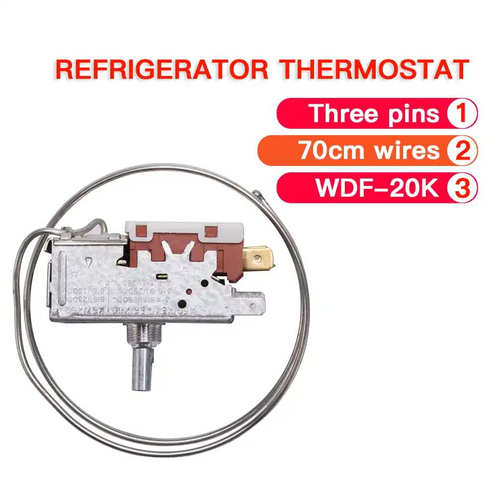 70cm refrigerator thermostat 3 pins metal cord freezer temperature ...