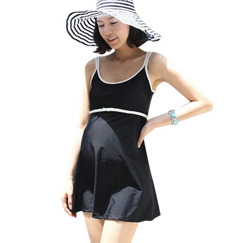 2018 Summer Maternity Swimwear Solid Black Pregnant Women Bikini