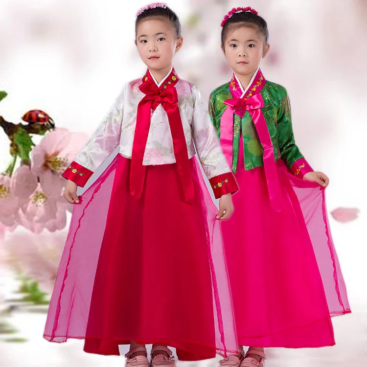 Embroidered Children's Korean Princess Dress Chinese Minority Costumes ...