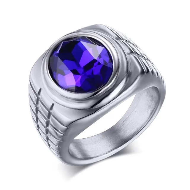 TIANXI Magic vintage purple stone rings for men stainless steel man ...
