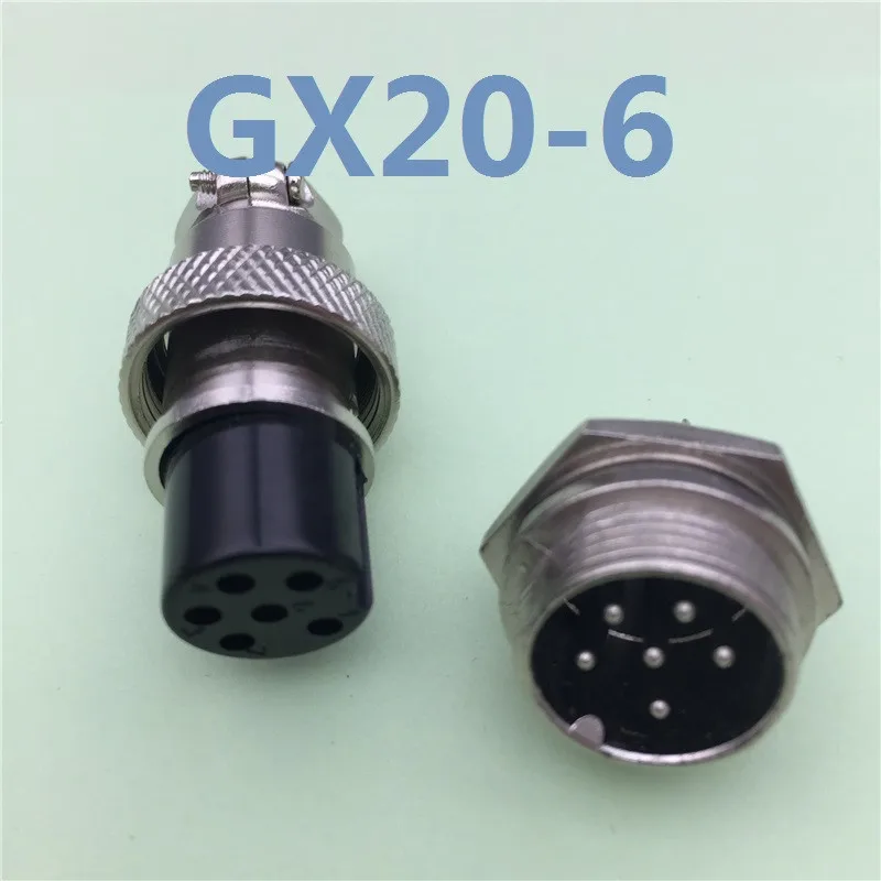 1pcs GX20 6 Pin Male & Female 20mm Wire Panel Connector Aviation Plug ...