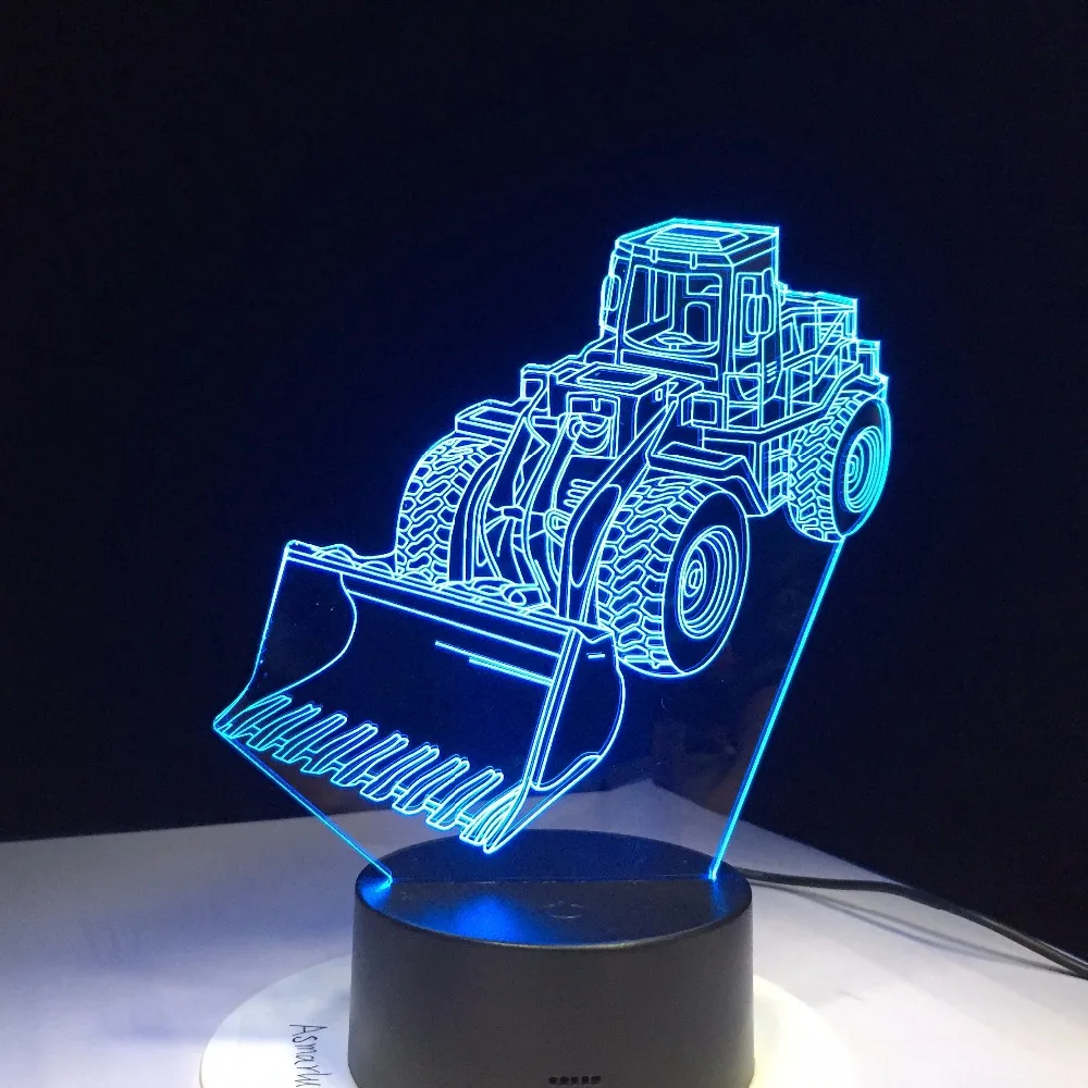 Excavator Bulldozer Machine lamp 3D LED Night Light 7 Color Change ...