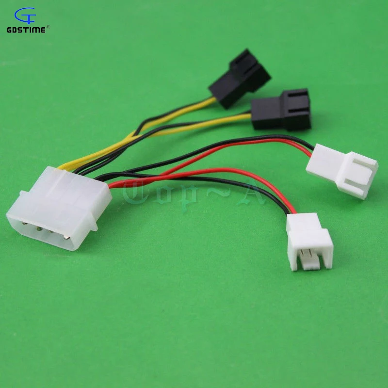Gdstime Multi Connector 4 pin 12V to 2/3pin 12V 5V Y Splitter PC Fan ...
