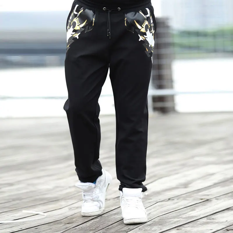 Men Plus Size Pants 6xl Solid Baggy Loose Elastic Pants Cotton