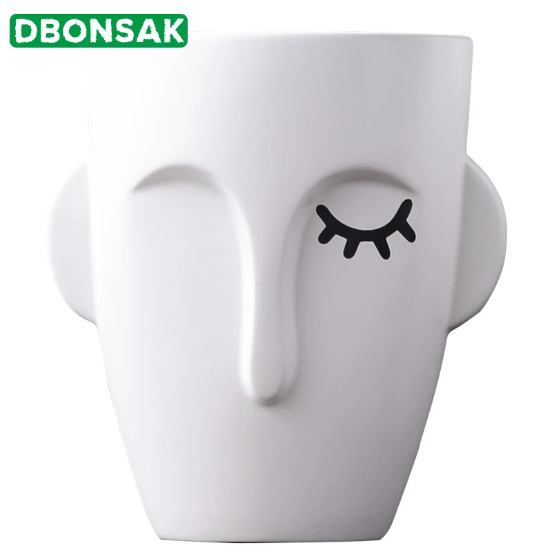 Скандинавские креативные лица ваза для украшения интерьера керамический цветочный горшок