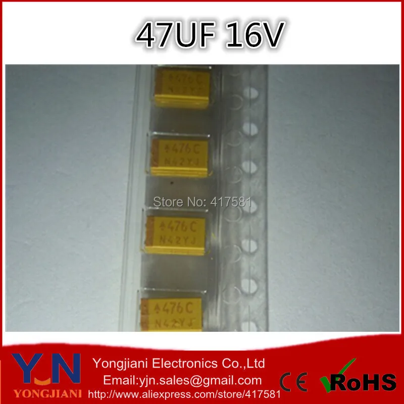 SMD Tantalum capacitor AVX TAJC476K016RNJ 47UF 16V SMD C type 6032 ...