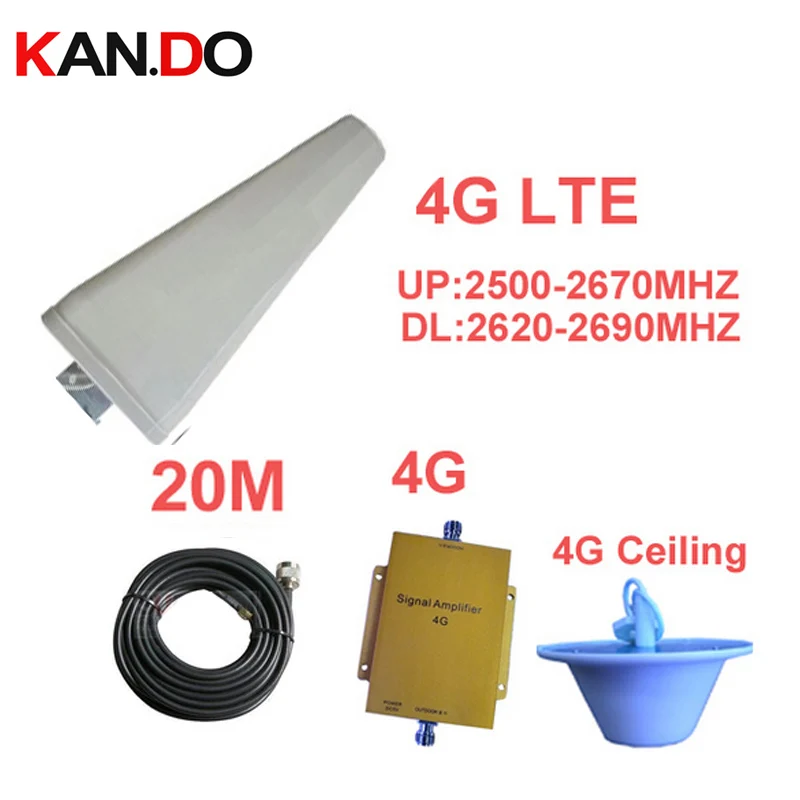 20M 케이블 및 안테나 세트 4G 중계기 55 Dbi 대역 7 LTE 부스터 FDD 신호 증폭기 2600mhz 휴대 전화 ...