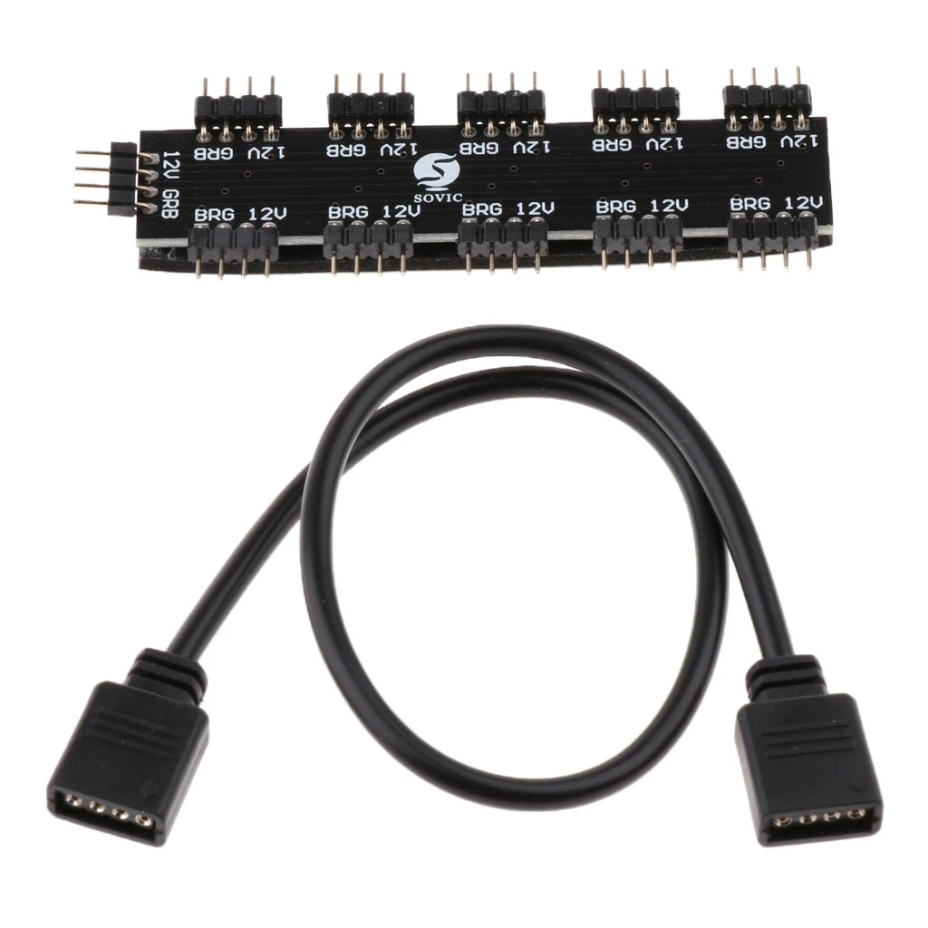 4-Pin-10-RGB-Hub-Controller-12V-Motherboard-RGB-Fan-Hub-Splitter-1-10 ...