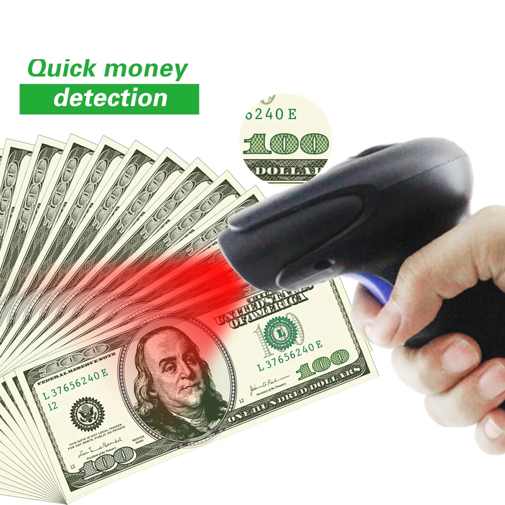 1d Barcode Scanner For Pos System With Money Detector Function Handheld ...