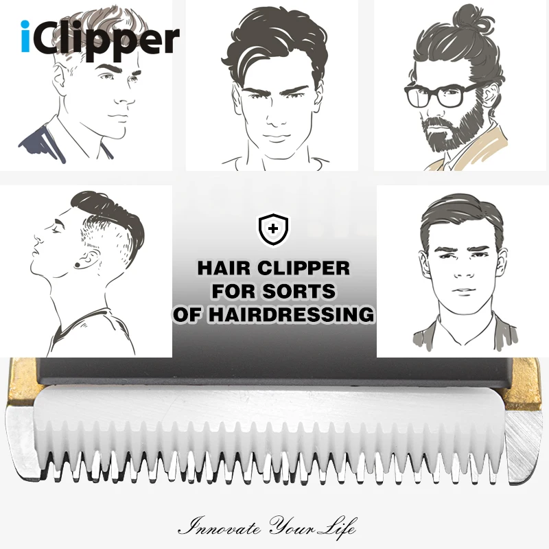ICLIPPER Professional Hair Trimmer Rechargeable 2000 MAh Hair Clipper ...