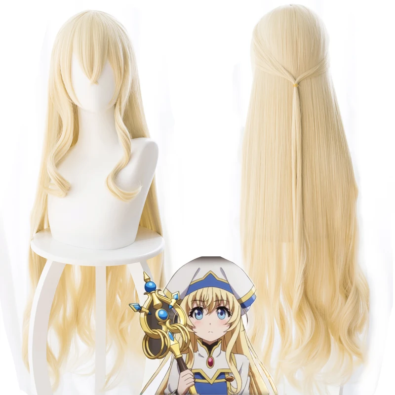 Anime Goblin Slayer Priestess Cosplay Perücke Licht Gold Lange Gerade ...